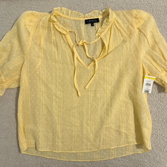 1. State | Tops | State Womens Yellow Textured Top | Poshmark